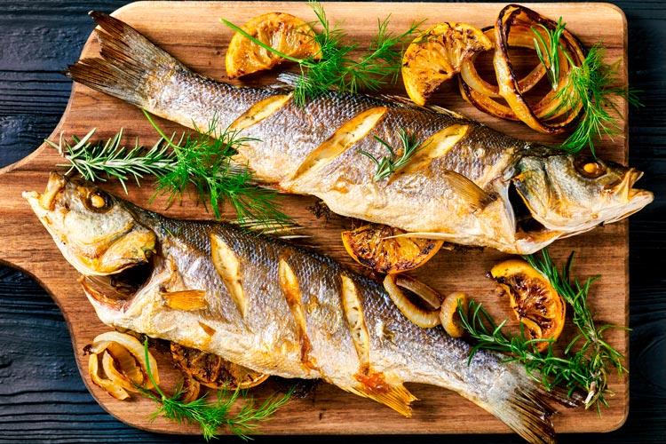 Robalo assado no forno