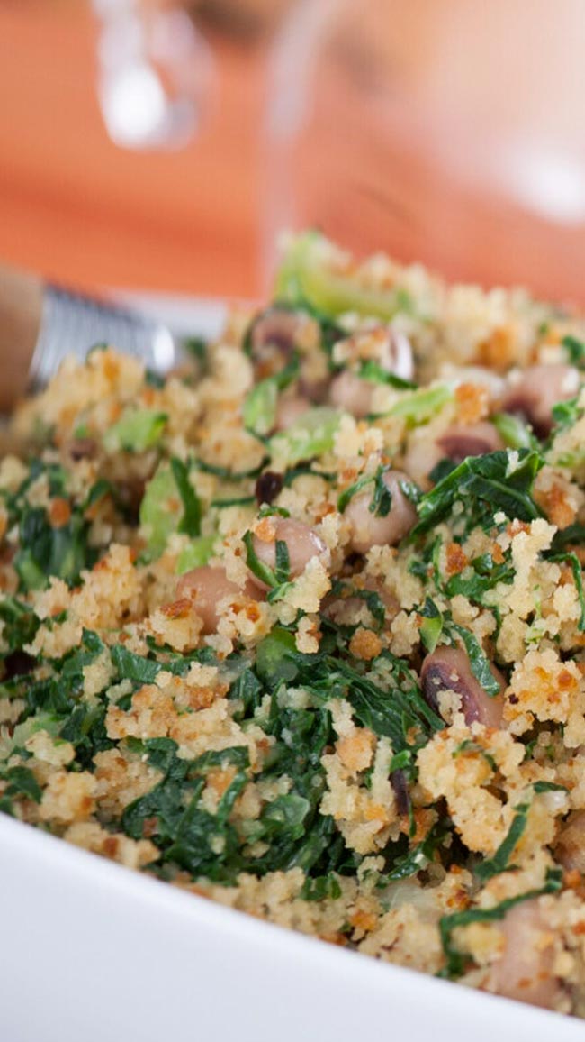 Receita de migas de broa com couve